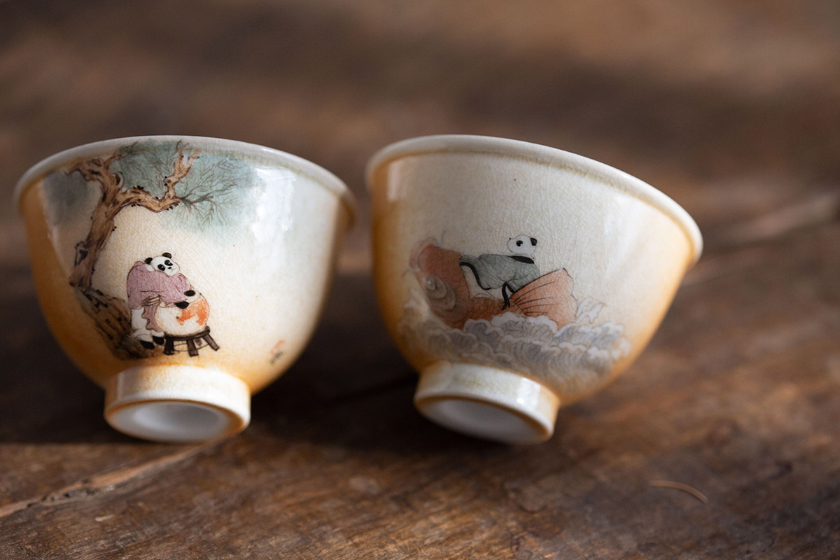 Panda Society Wood Fired Teacup - Fish | BITTERLEAF TEAS