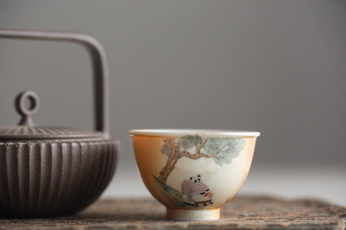 Panda Society Wood Fired Teacup - Fish | BITTERLEAF TEAS