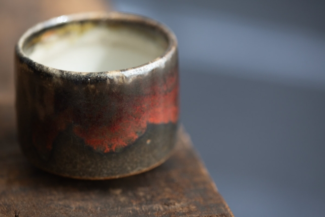 Ink Shino Glazed Teacup - Straight | BITTERLEAF TEAS